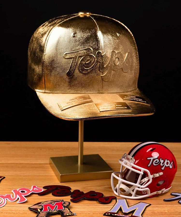 Sports Memorabilia: Custom Noggin’ Boss Hats Gold Plated Trophies