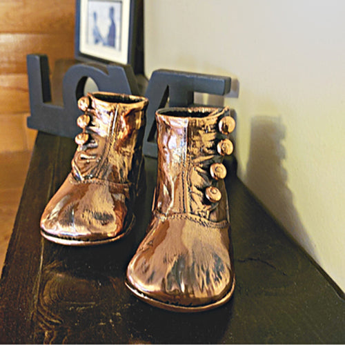 Pair of Bronzed Baby Shoes (Style 000)